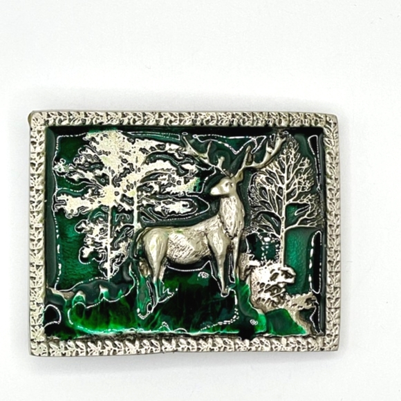 Source Unknown | Accessories | Vintage Pewter Color Colorized Buck Deer ...